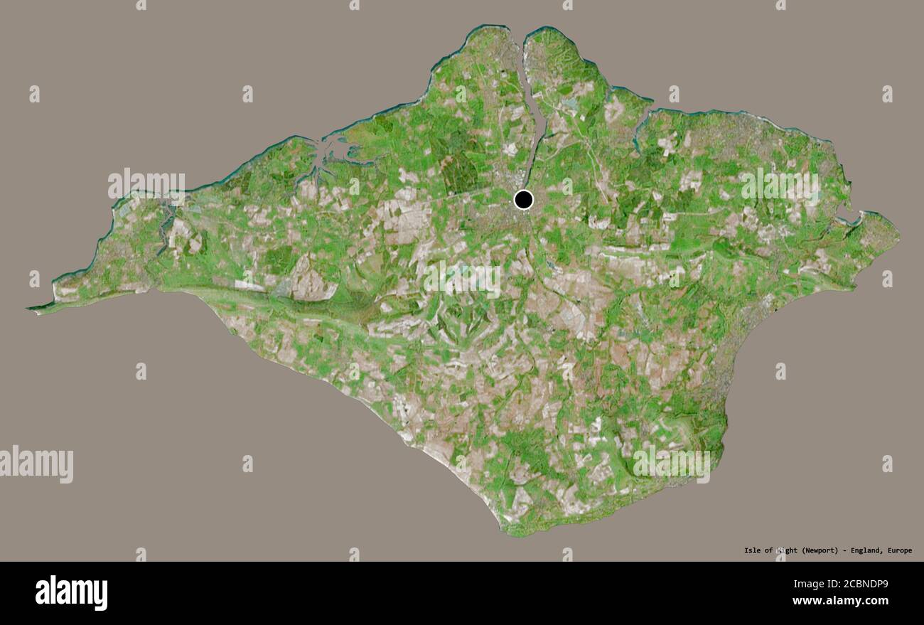 Shape of Isle of Wight, unitary authority of England, with its capital ...