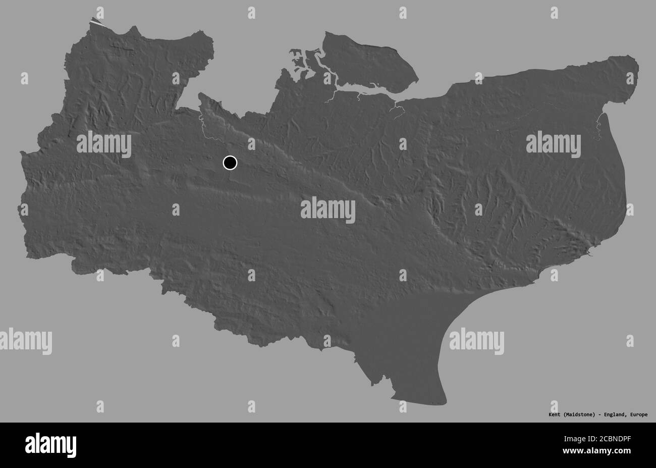 Shape of Kent, administrative county of England, with its capital ...