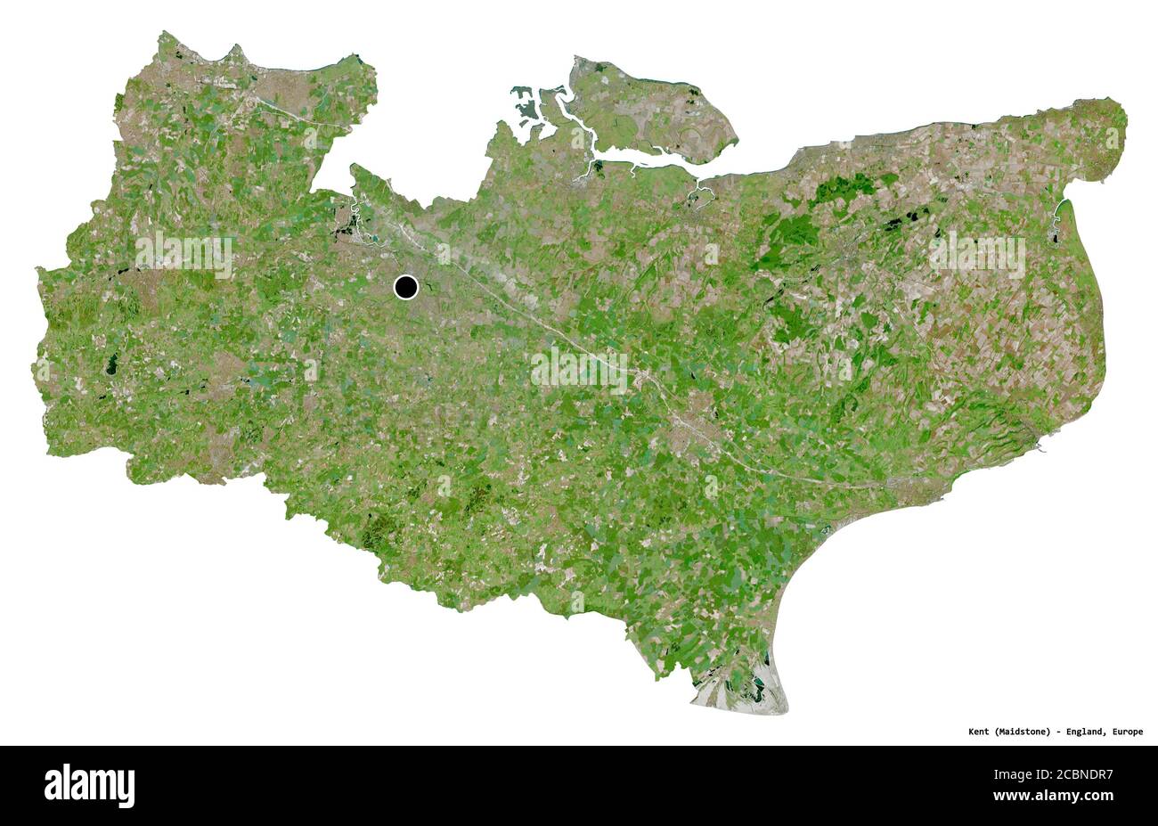 Shape of Kent, administrative county of England, with its capital ...