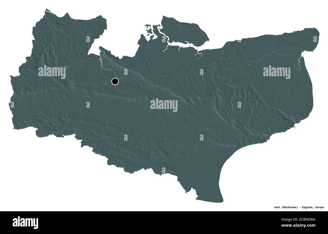 Shape of Kent, administrative county of England, with its capital ...