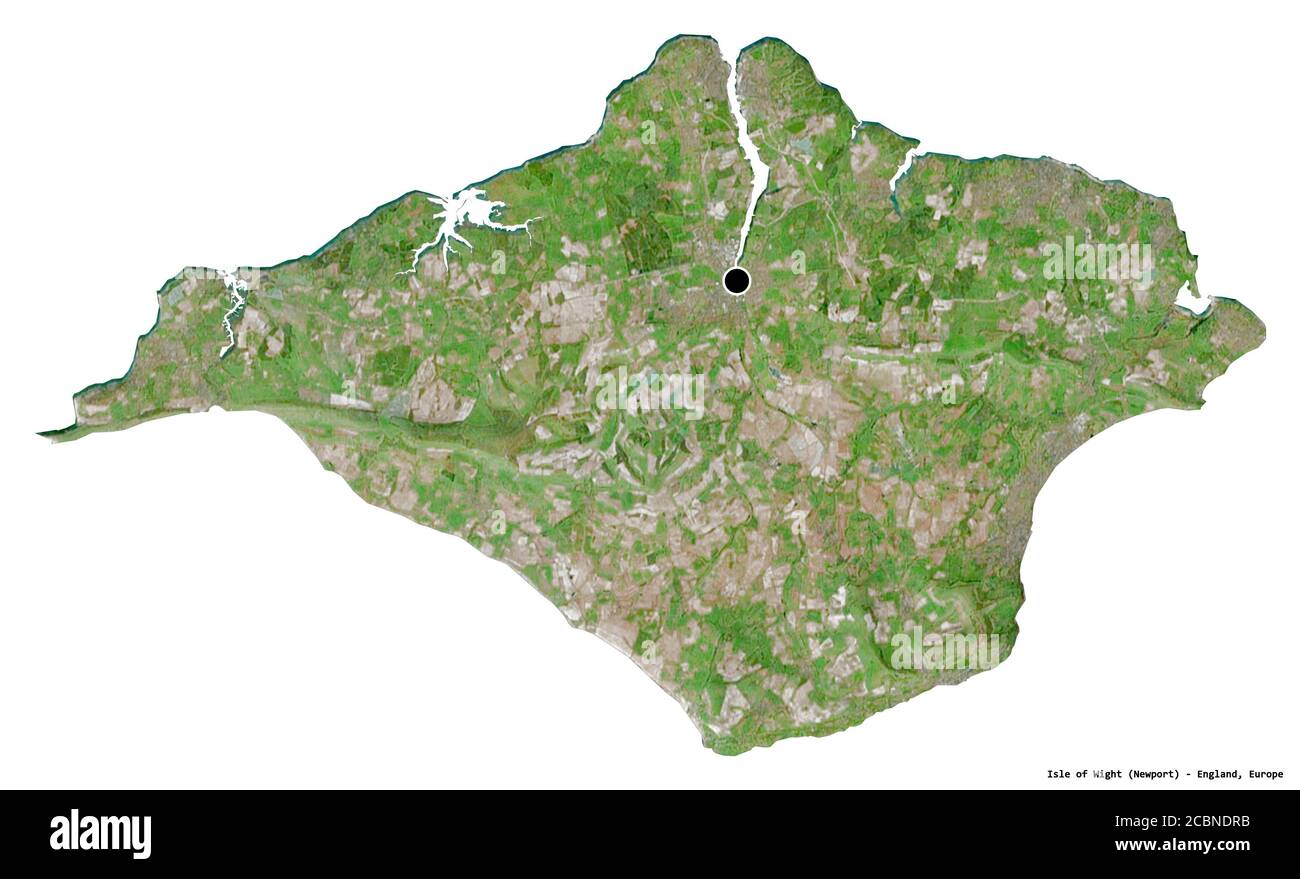 Shape of Isle of Wight, unitary authority of England, with its capital ...