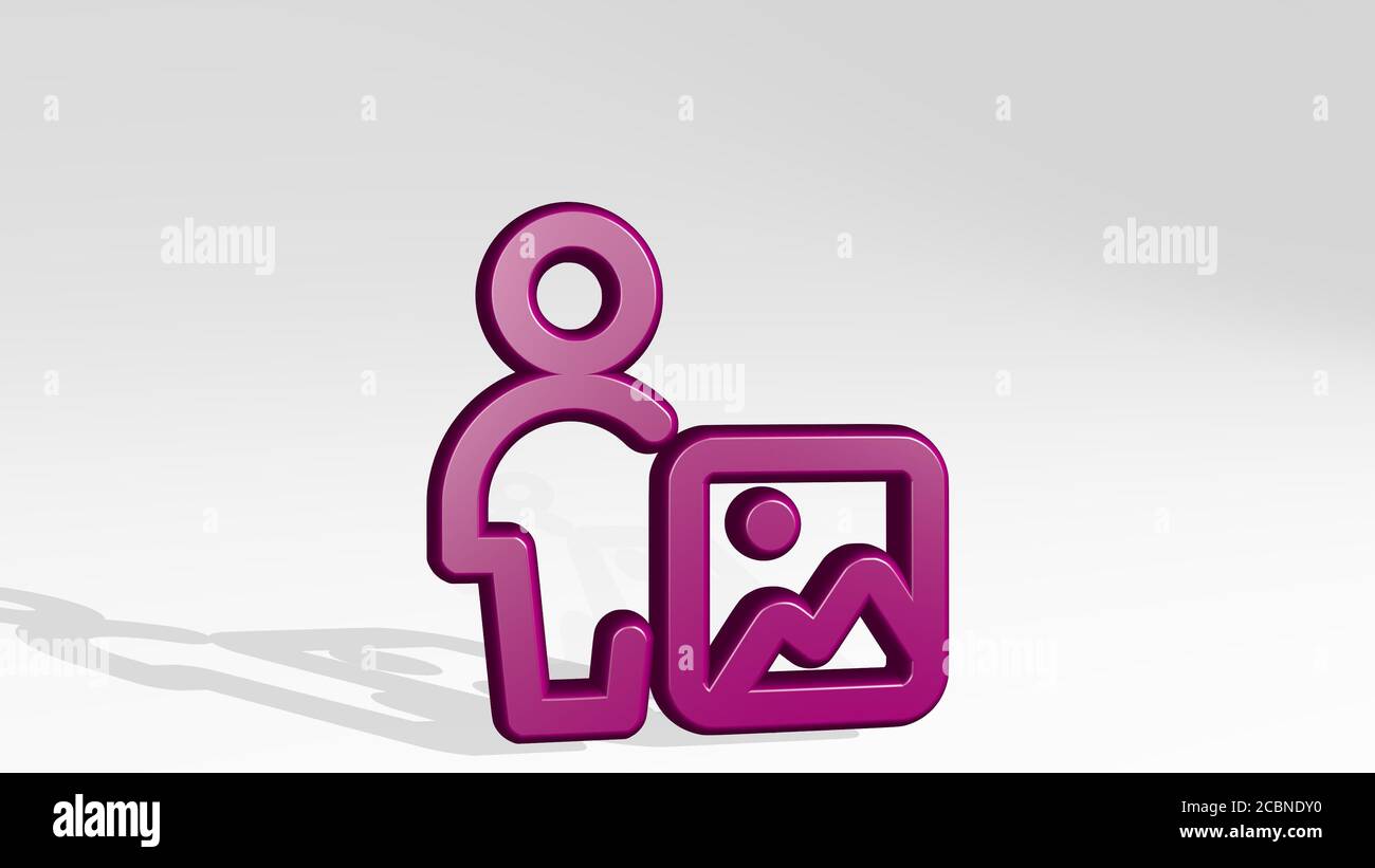 SINGLE NEUTRAL ACTIONS IMAGE 3D icon casting shadow, 3D illustration ...