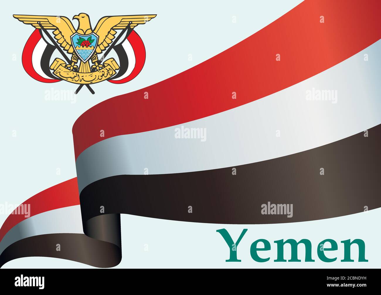 Flag of Yemen, Republic of Yemen. Template for award design, an ...