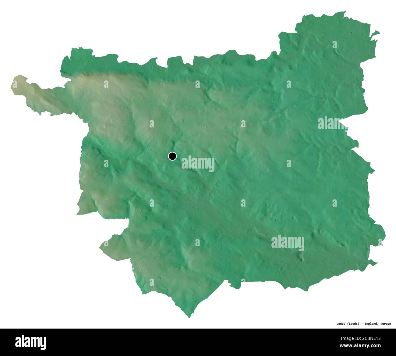 Shape of Leeds, administrative county of England, with its capital ...