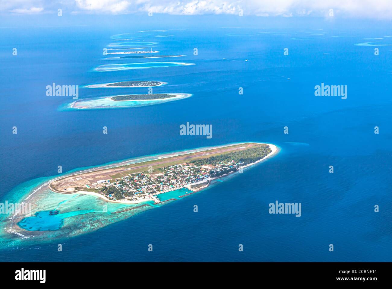 Aerial view of Baa Atoll islands in Maldives Stock Photo - Alamy