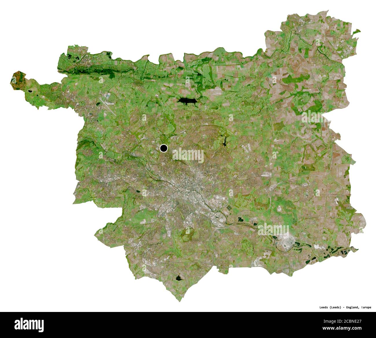 Shape of Leeds, administrative county of England, with its capital ...