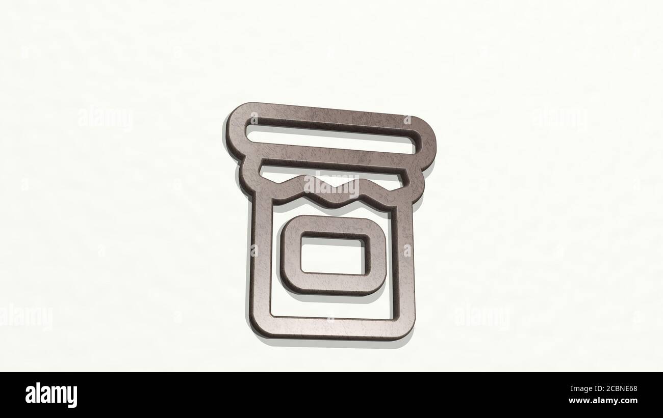 CAKE FLOUR 3D icon on the wall, 3D illustration for background and ...