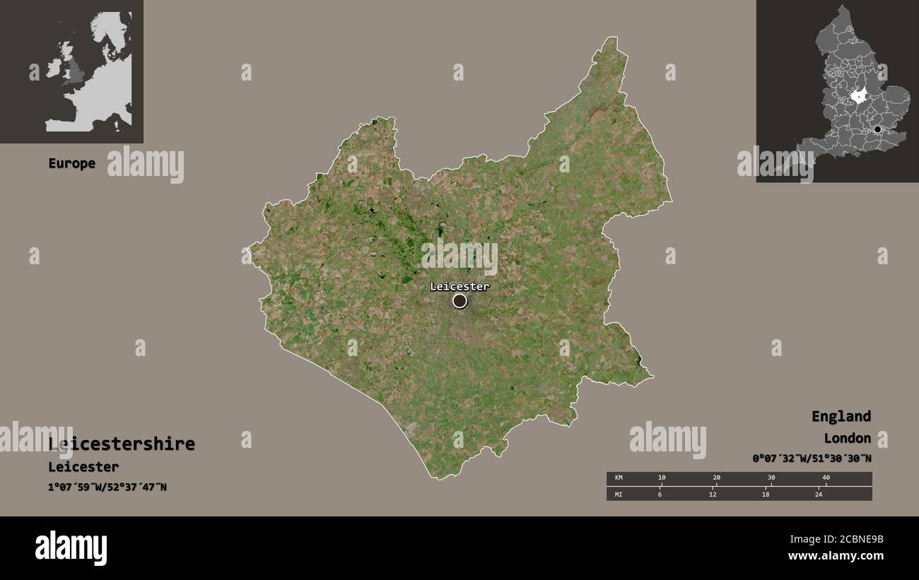 Shape of Leicestershire, administrative county of England, and its ...