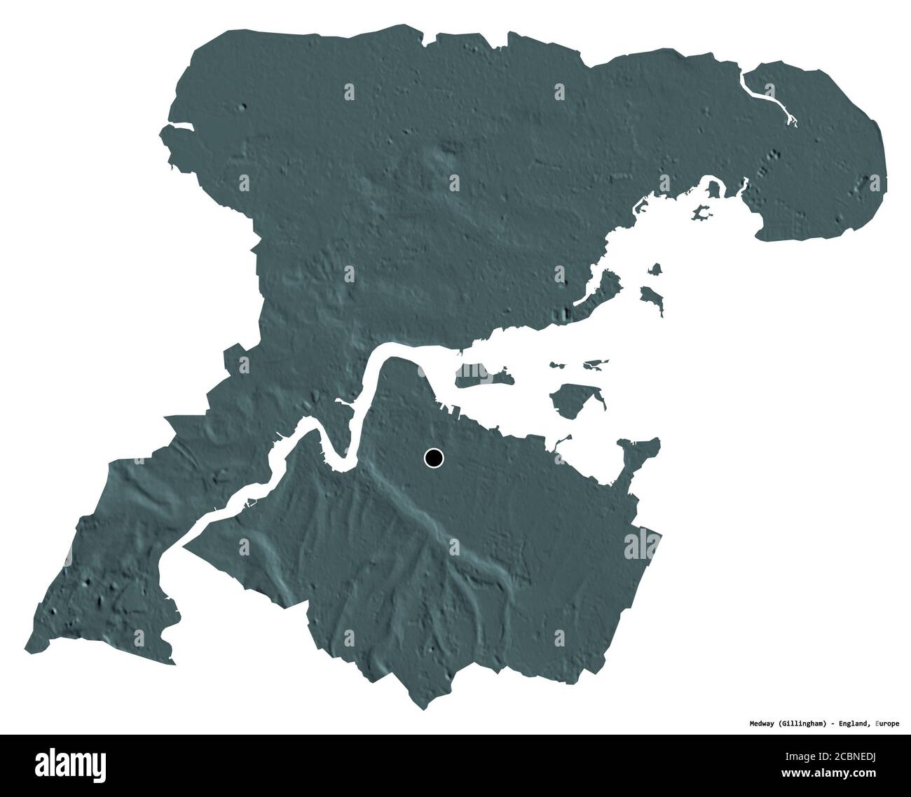 Shape of Medway, unitary authority of England, with its capital ...