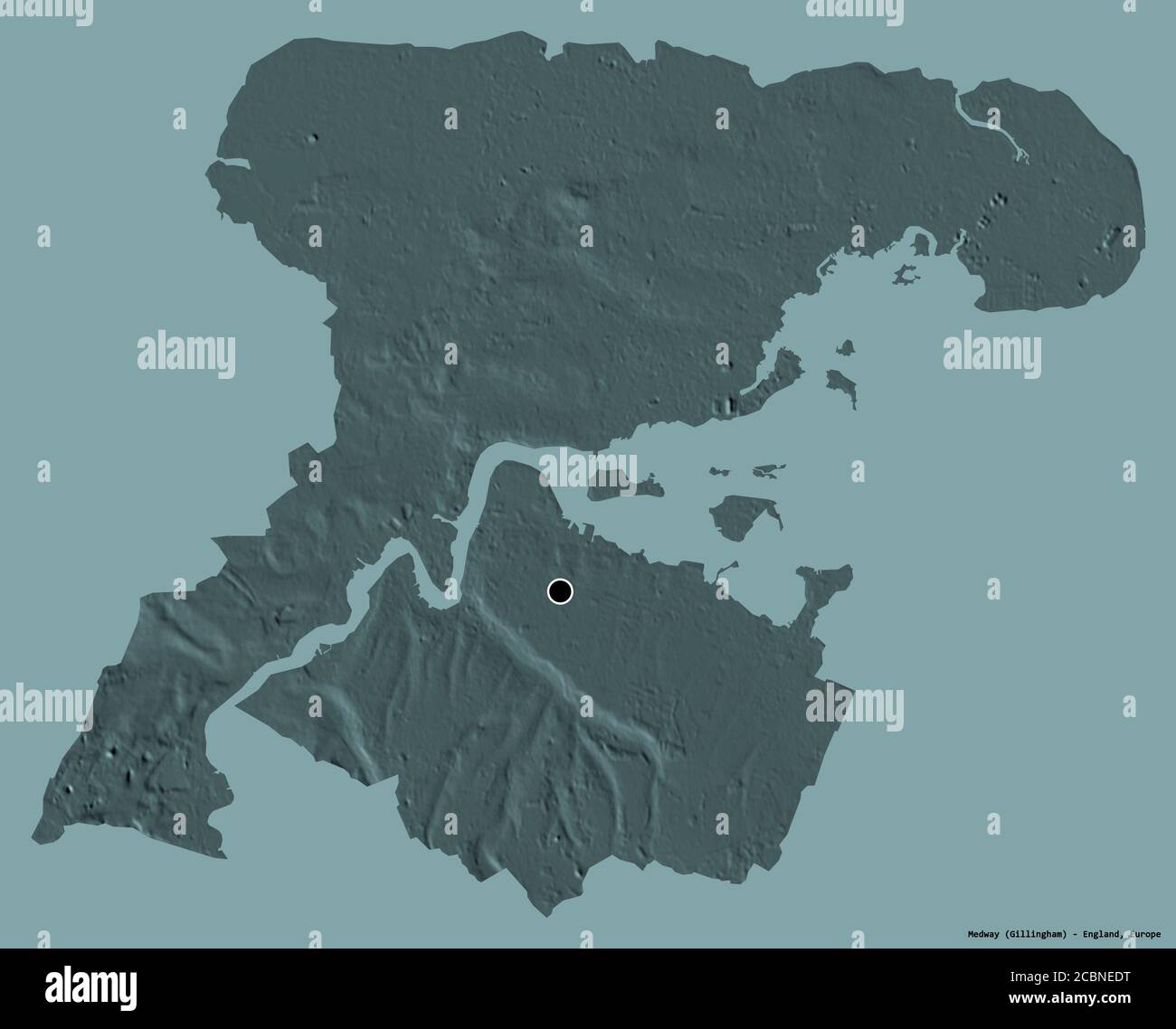 Shape of Medway, unitary authority of England, with its capital ...