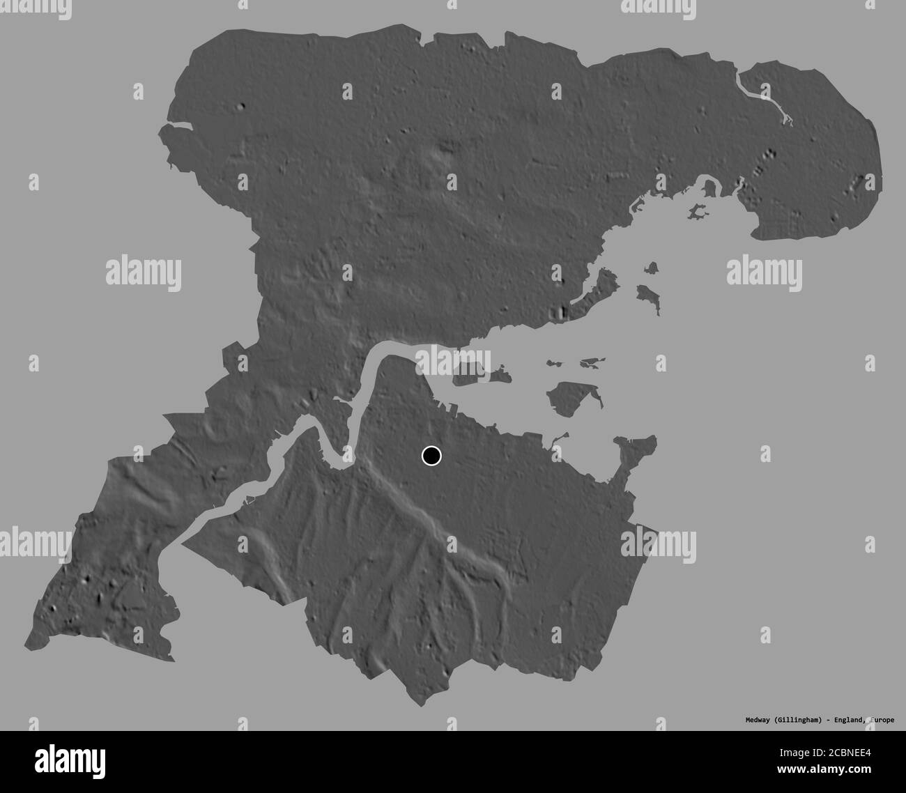 Shape of Medway, unitary authority of England, with its capital ...