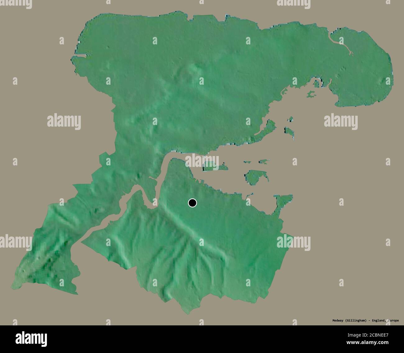 Shape of Medway, unitary authority of England, with its capital ...