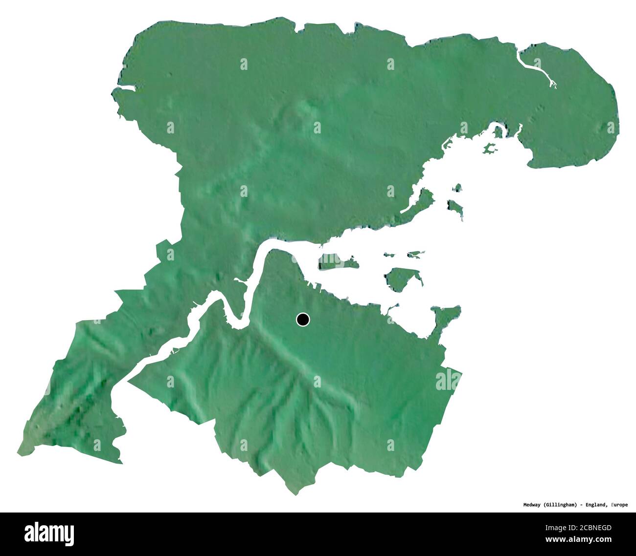 Shape of Medway, unitary authority of England, with its capital ...