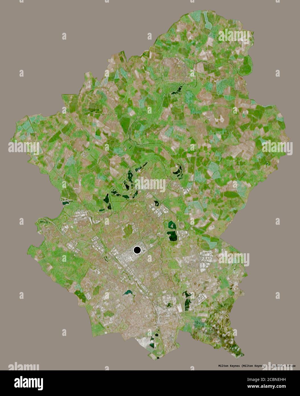 Shape of Milton Keynes, unitary authority of England, with its capital ...