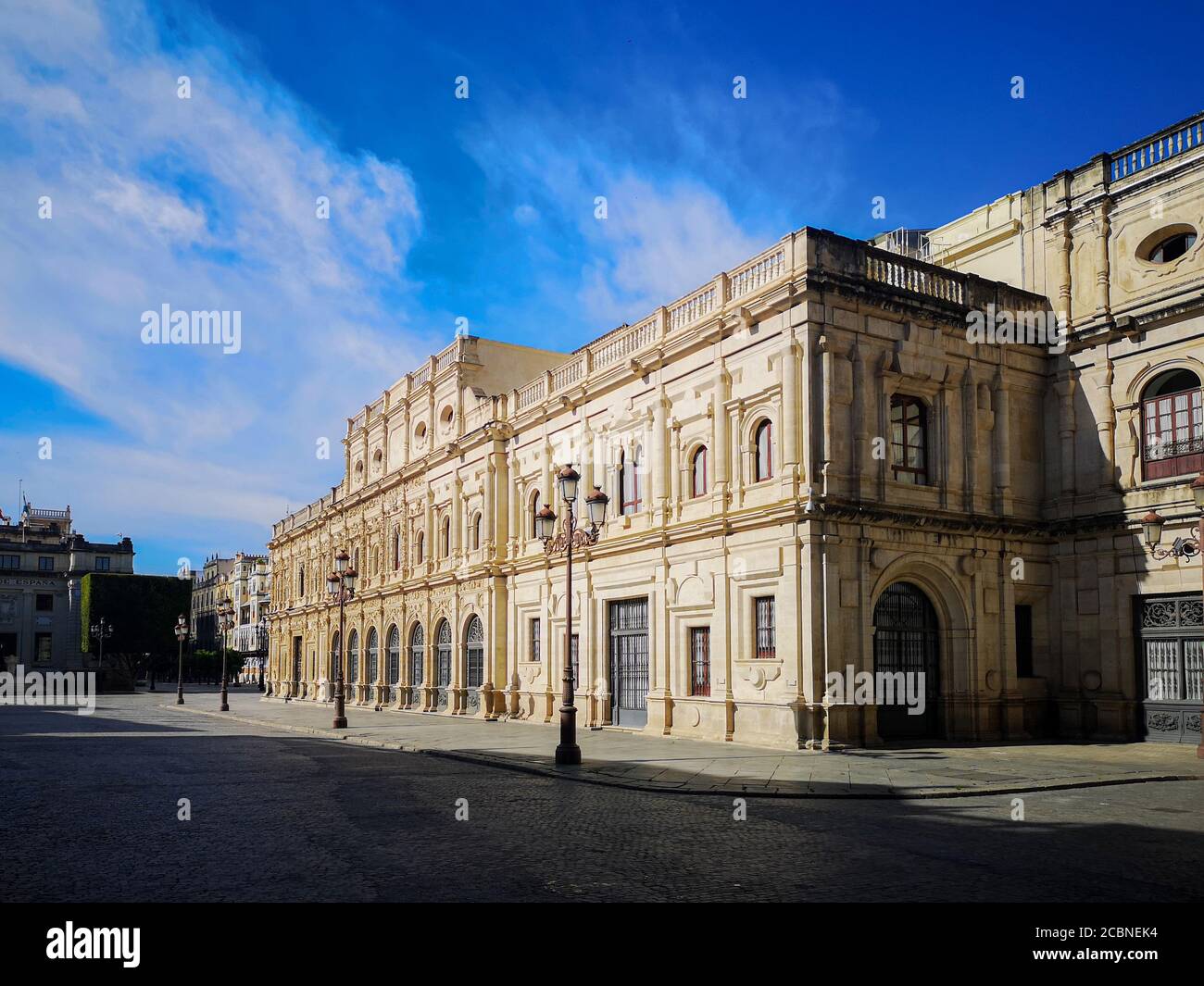 Breathtaking view of a beautiful ancient building in Seville, Spain ...