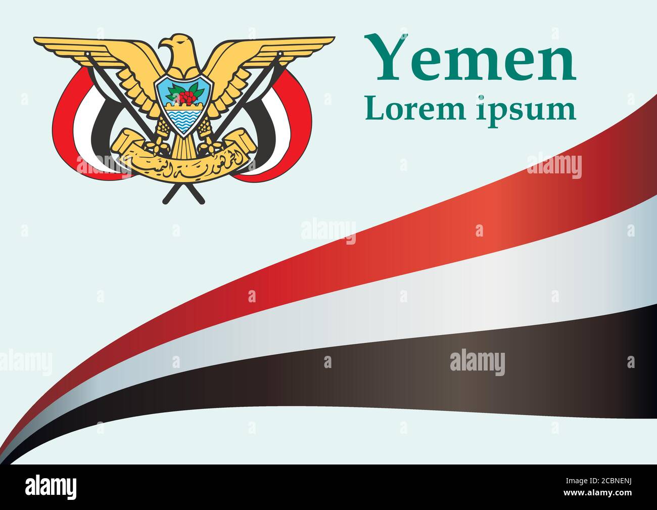 Flag of Yemen, Republic of Yemen. Template for award design, an ...