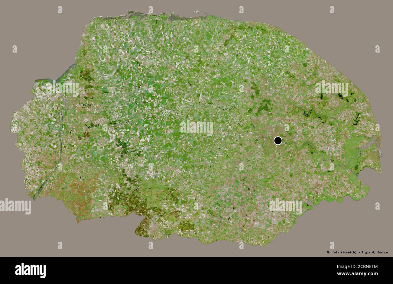 Shape of Norfolk, administrative county of England, with its capital ...