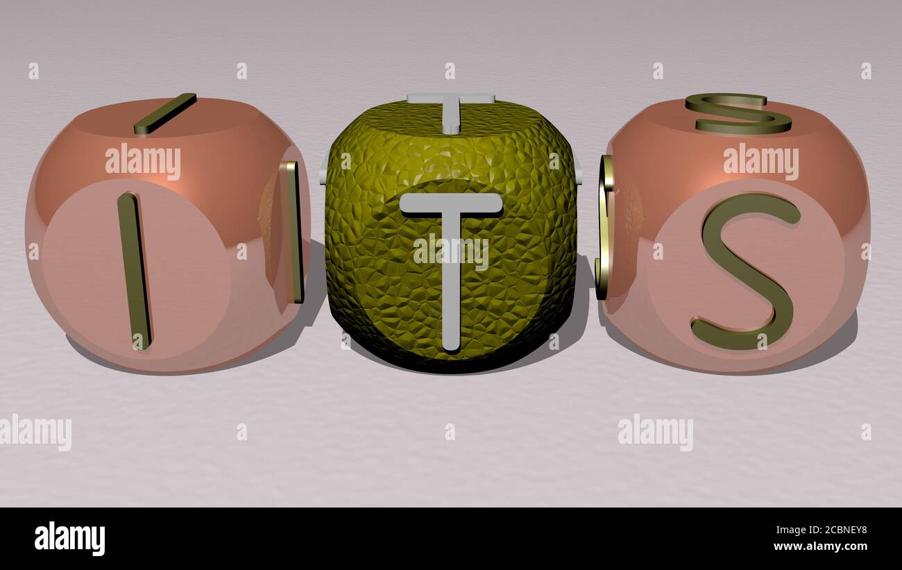 ITS text by cubic dice letters, 3D illustration Stock Photo - Alamy
