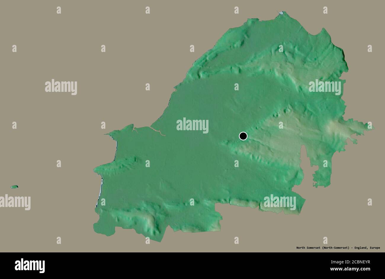 Shape of North Somerset, unitary authority of England, with its capital ...