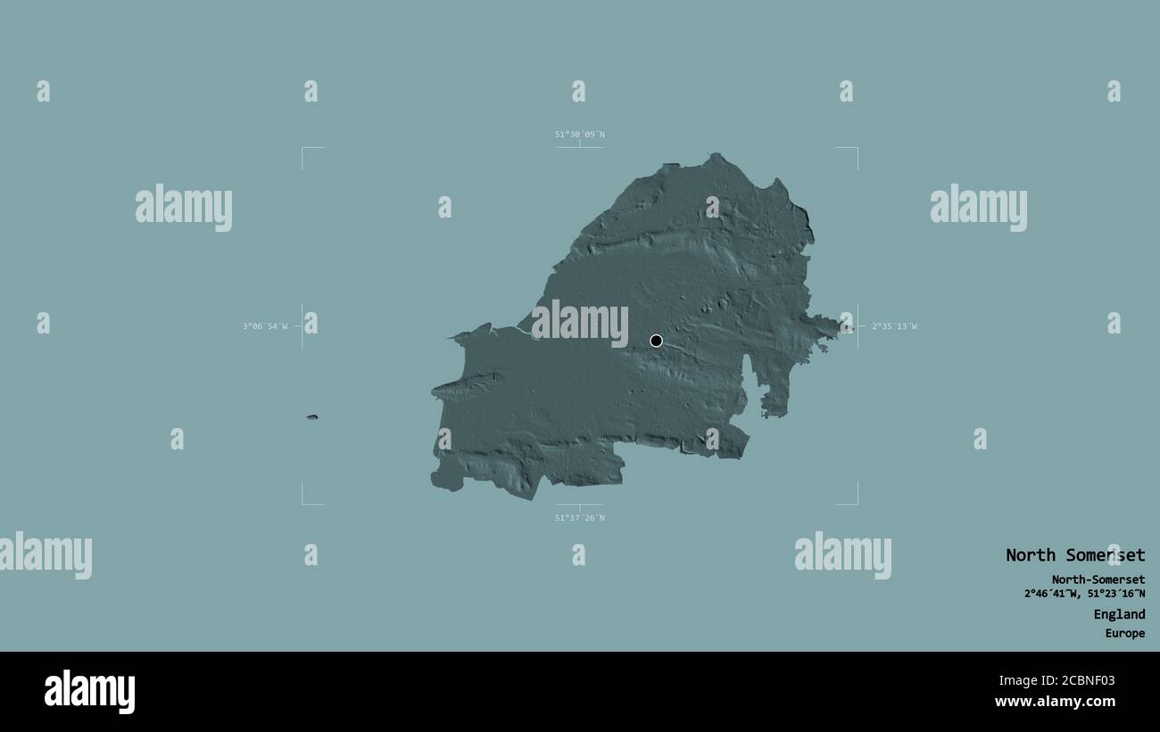 Area of North Somerset, unitary authority of England, isolated on a ...
