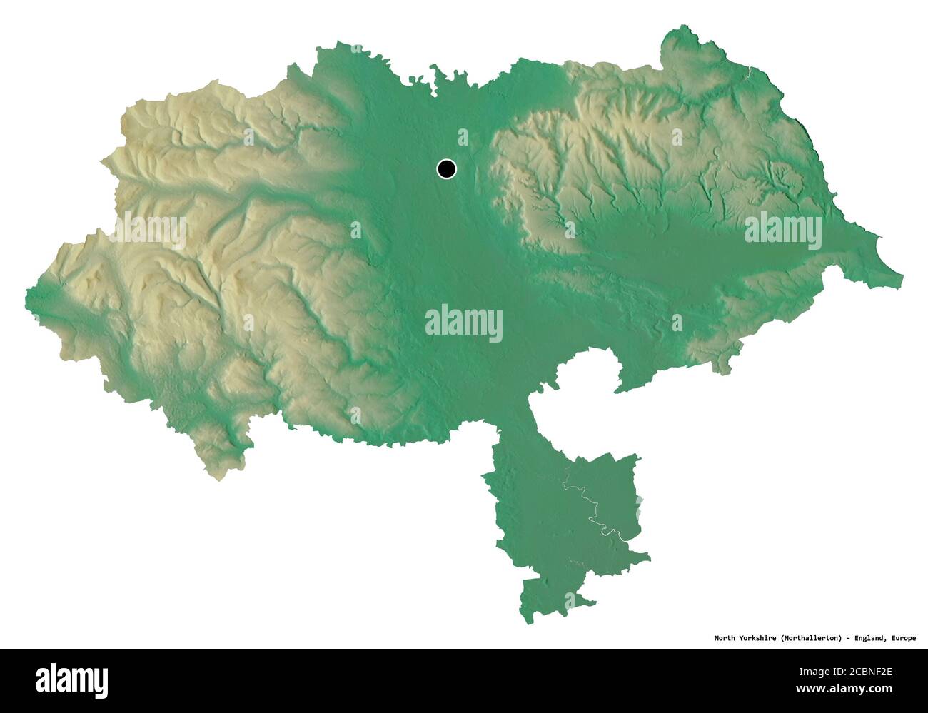 Shape of North Yorkshire, administrative county of England, with its ...