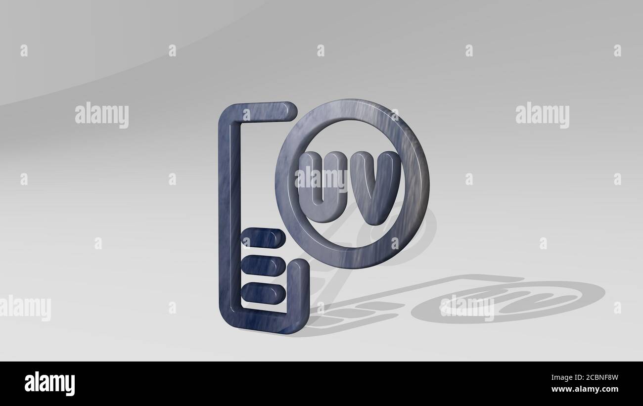 uv medium 3D icon standing on the floor, 3D illustration for protection ...