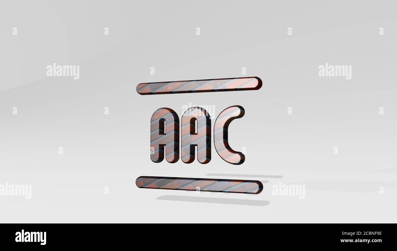 audio document aac 3D icon standing on the floor, 3D illustration for ...
