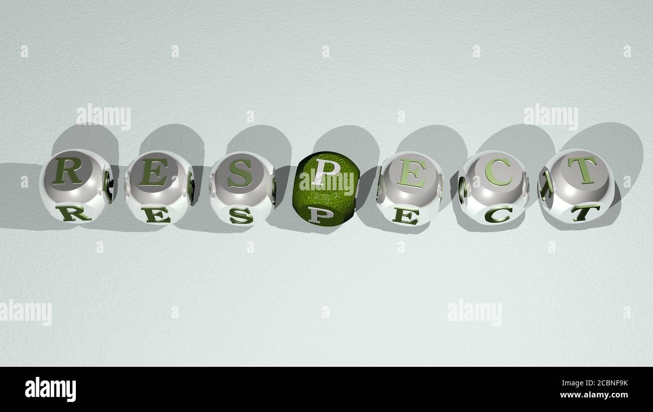 teachers day kids: RESPECT text of cubic individual letters, 3D ...