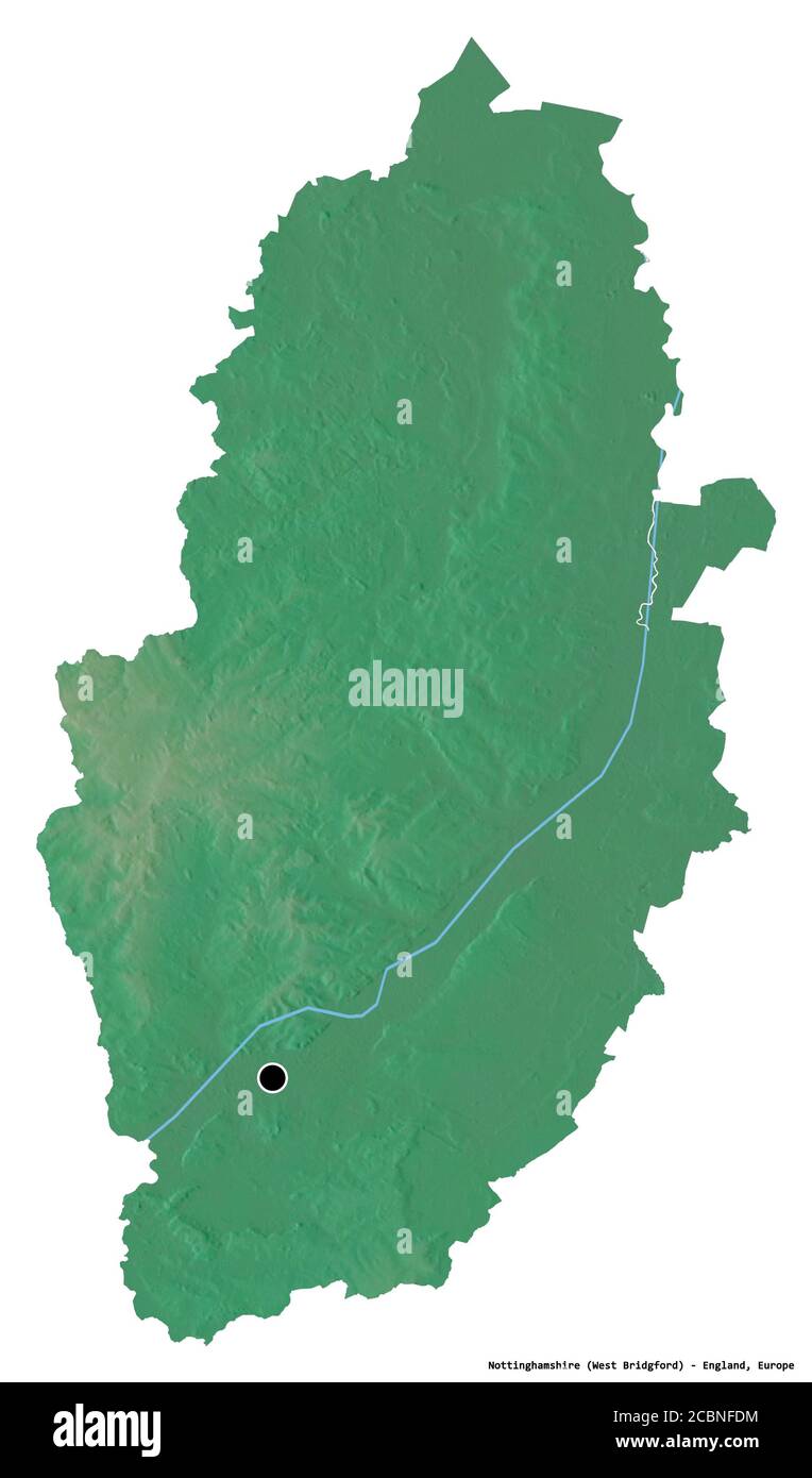 Shape of Nottinghamshire, administrative county of England, with its ...
