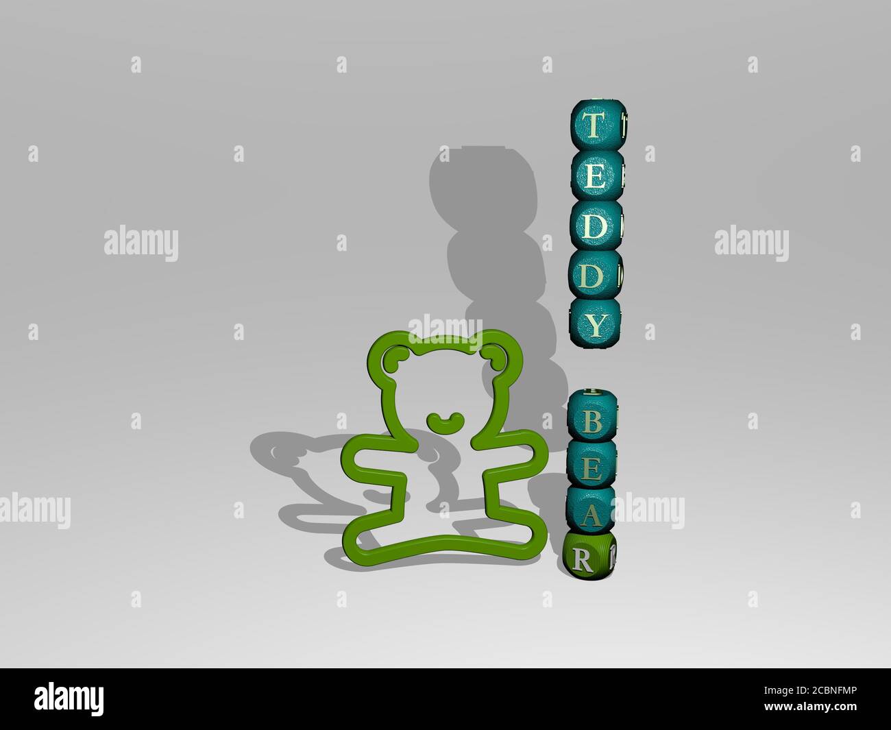 teddy bear text beside the 3D icon, 3D illustration for cute and ...