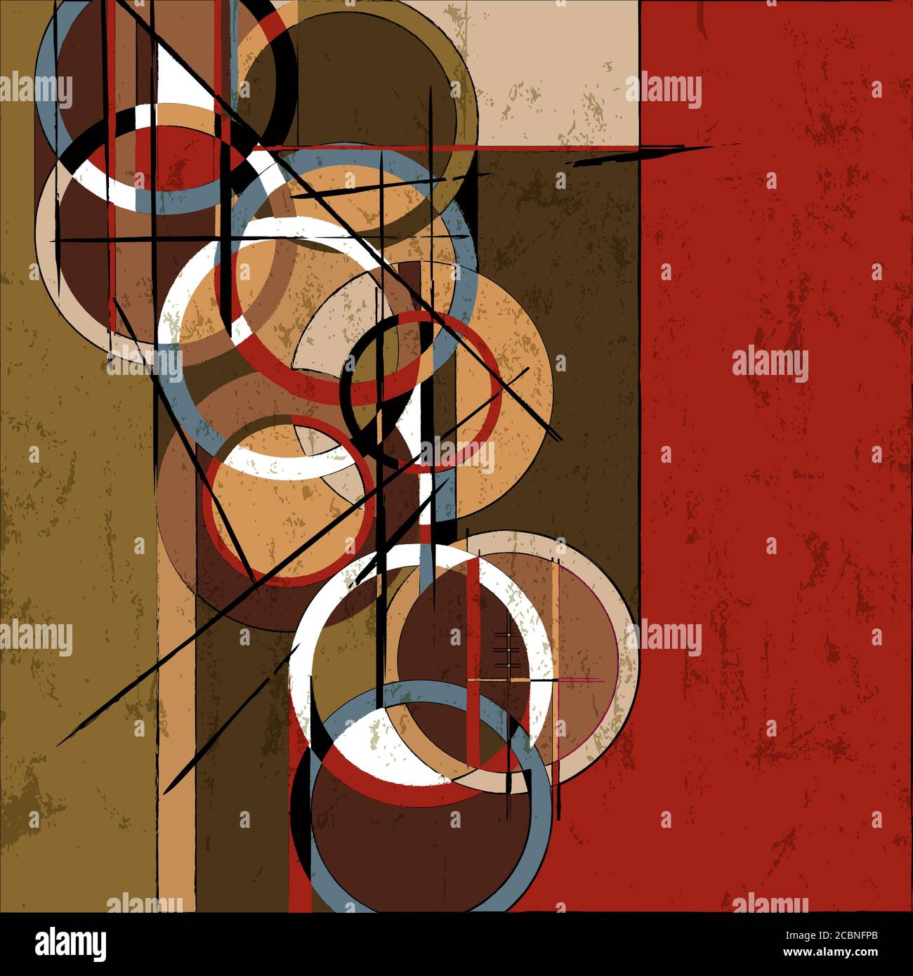 abstract circle background, retro/vintage style with paint strokes and ...