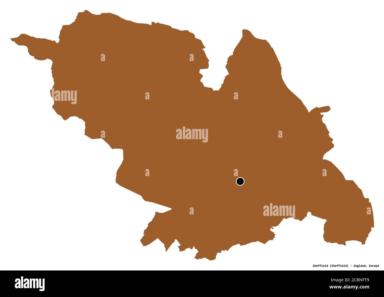 Shape of Sheffield, administrative county of England, with its capital ...