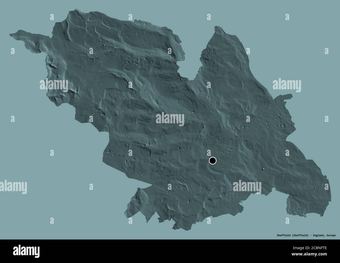 Shape of Sheffield, administrative county of England, with its capital ...