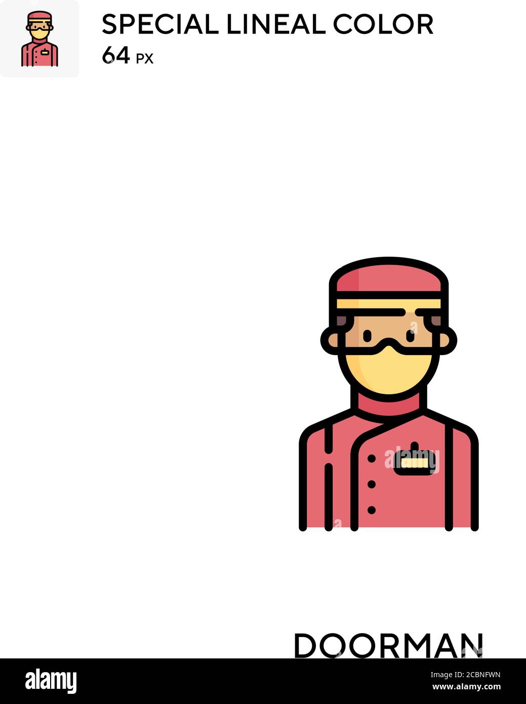 Doorman Special lineal color vector icon. Doorman icons for your ...