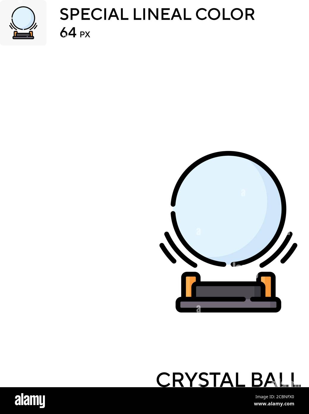 Crystal ball Special lineal color vector icon. Crystal ball icons for ...