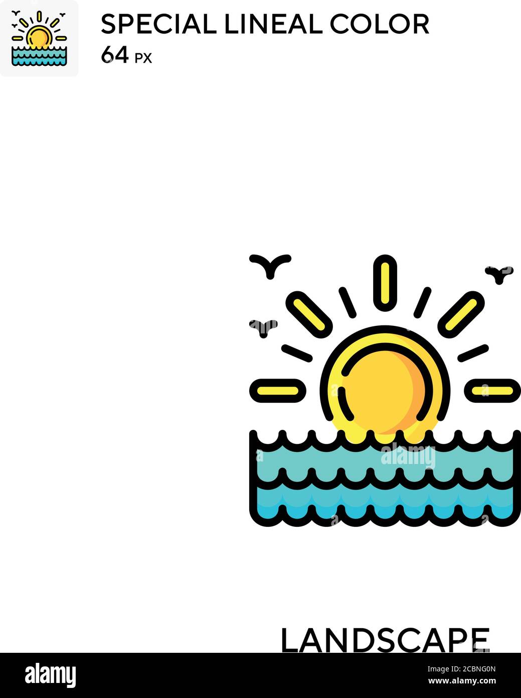 Landscape Special lineal color vector icon. Landscape icons for your ...
