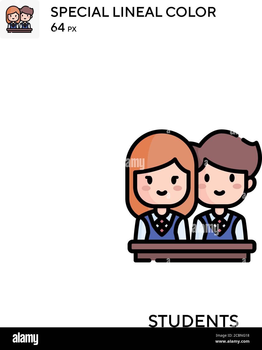 Students Special lineal color vector icon. Students icons for your ...