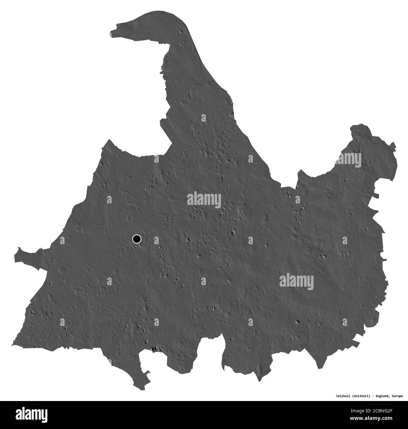 Shape of Solihull, unitary authority of England, with its capital ...