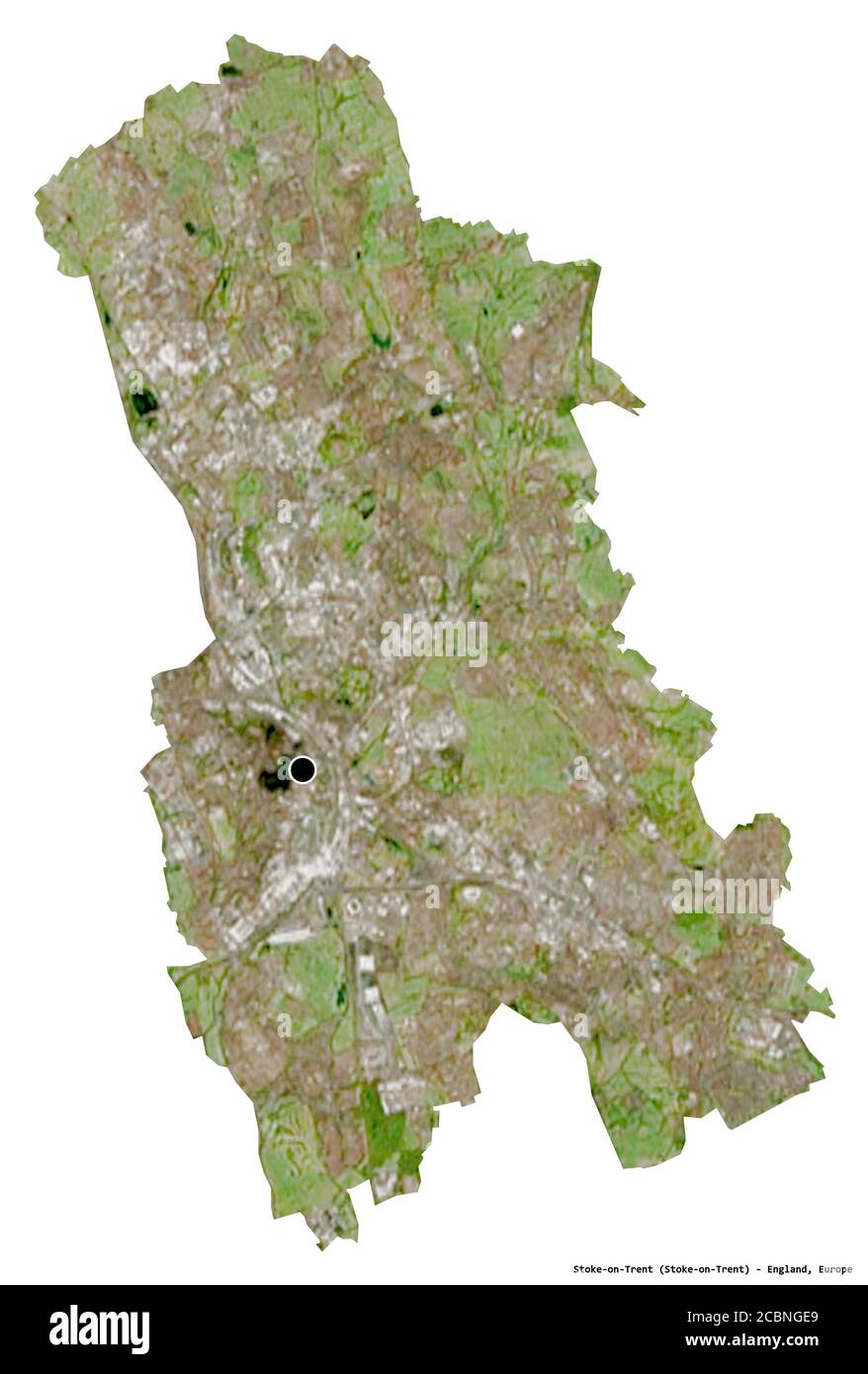 Shape of Stoke-on-Trent, unitary authority of England, with its capital ...