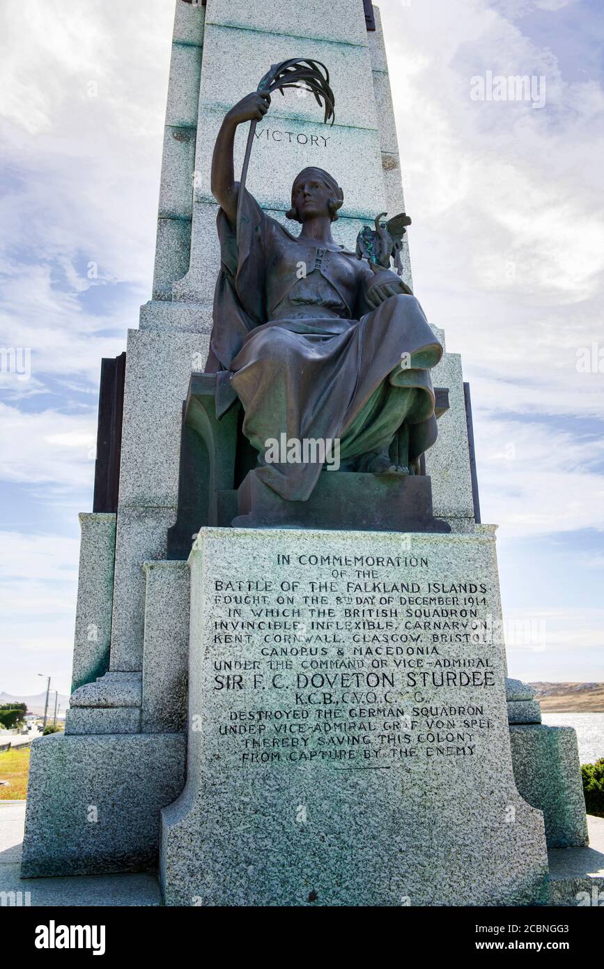 1914 Battle of the Falklands Memorial in Port Stanley, Falkland Islands ...