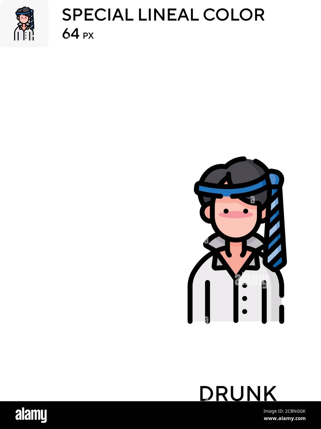 Drunk Special lineal color vector icon. Drunk icons for your business ...
