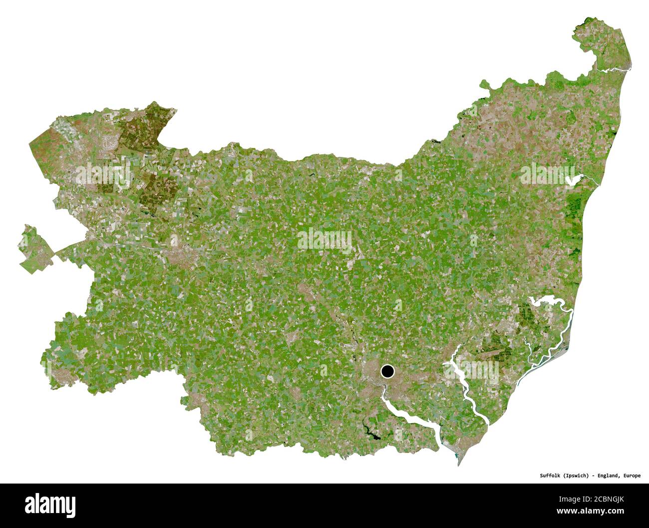 Shape of Suffolk, administrative county of England, with its capital ...