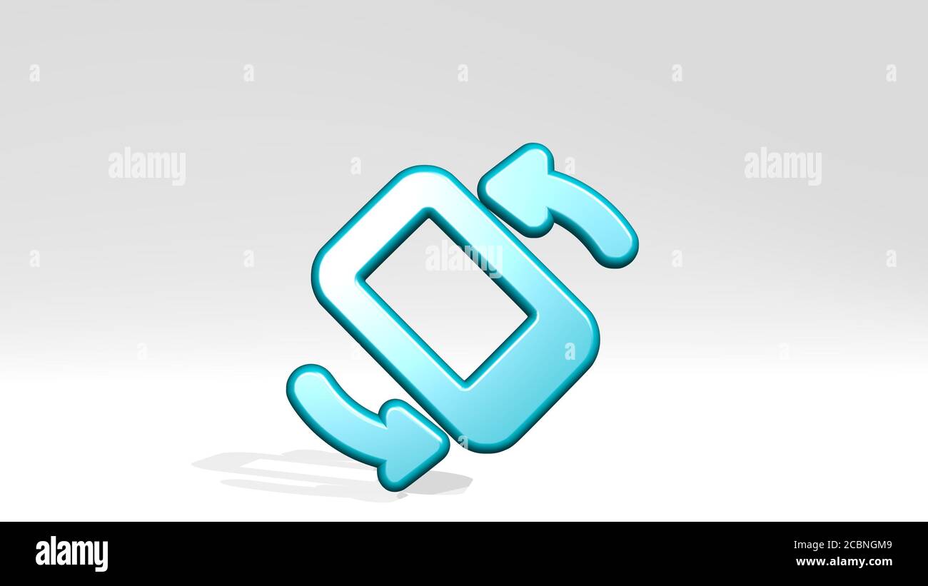 PHONE ROTATE 3D icon casting shadow, 3D illustration for mobile and ...