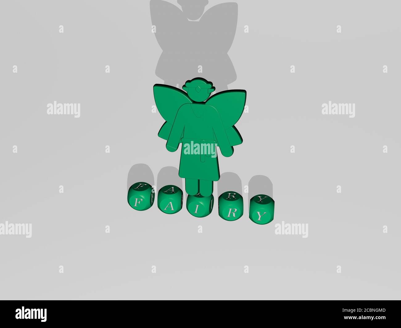 FAIRY 3D icon over cubic letters, 3D illustration for background and ...