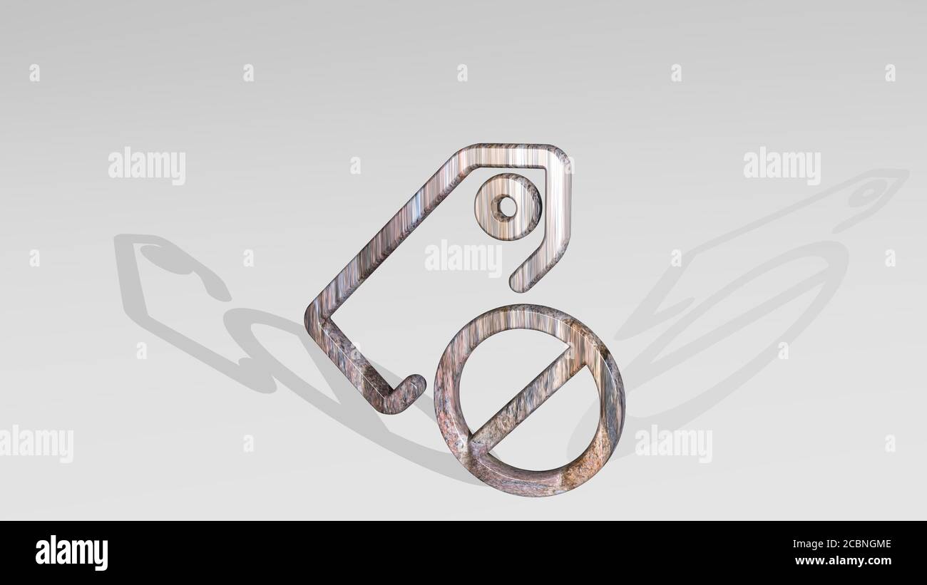 tags block 3D icon standing on the floor, 3D illustration for ...