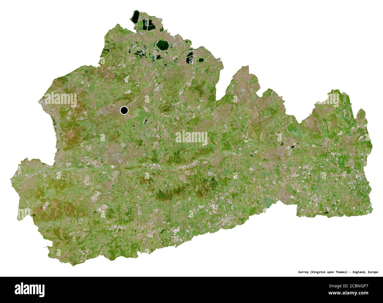 Shape of Surrey, administrative county of England, with its capital ...