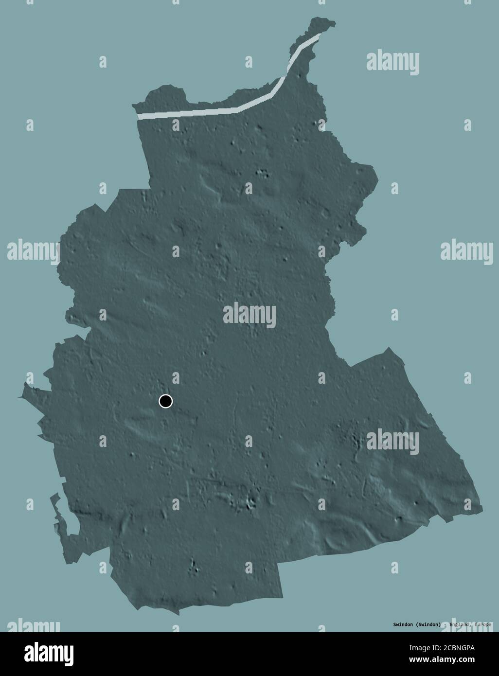 Shape of Swindon, unitary authority of England, with its capital ...