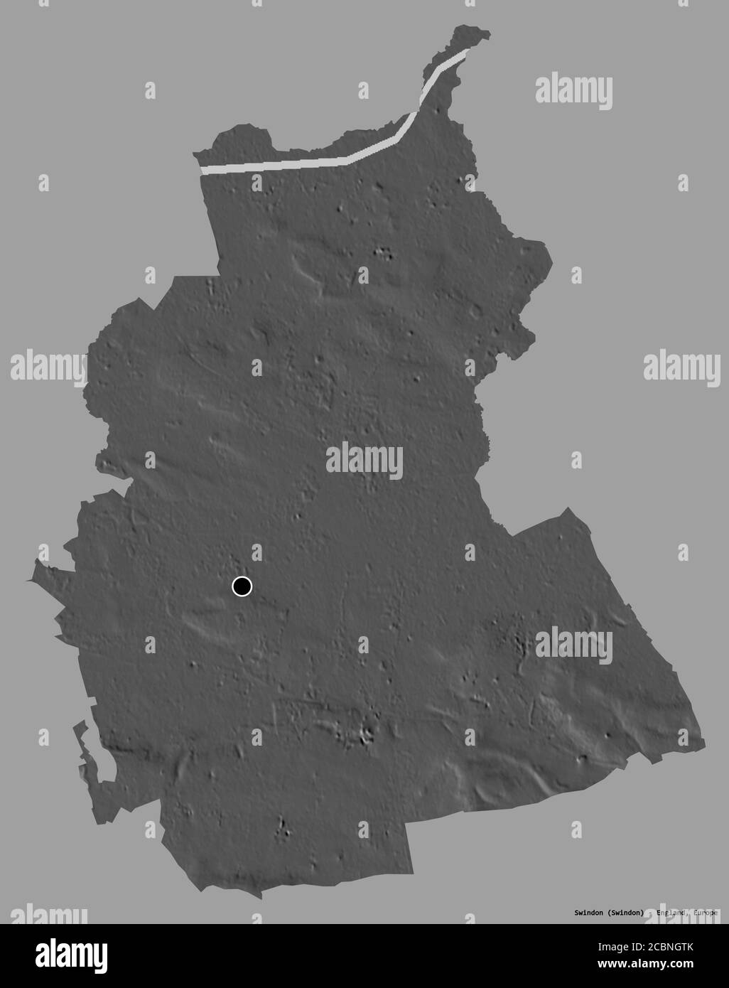 Shape of Swindon, unitary authority of England, with its capital ...