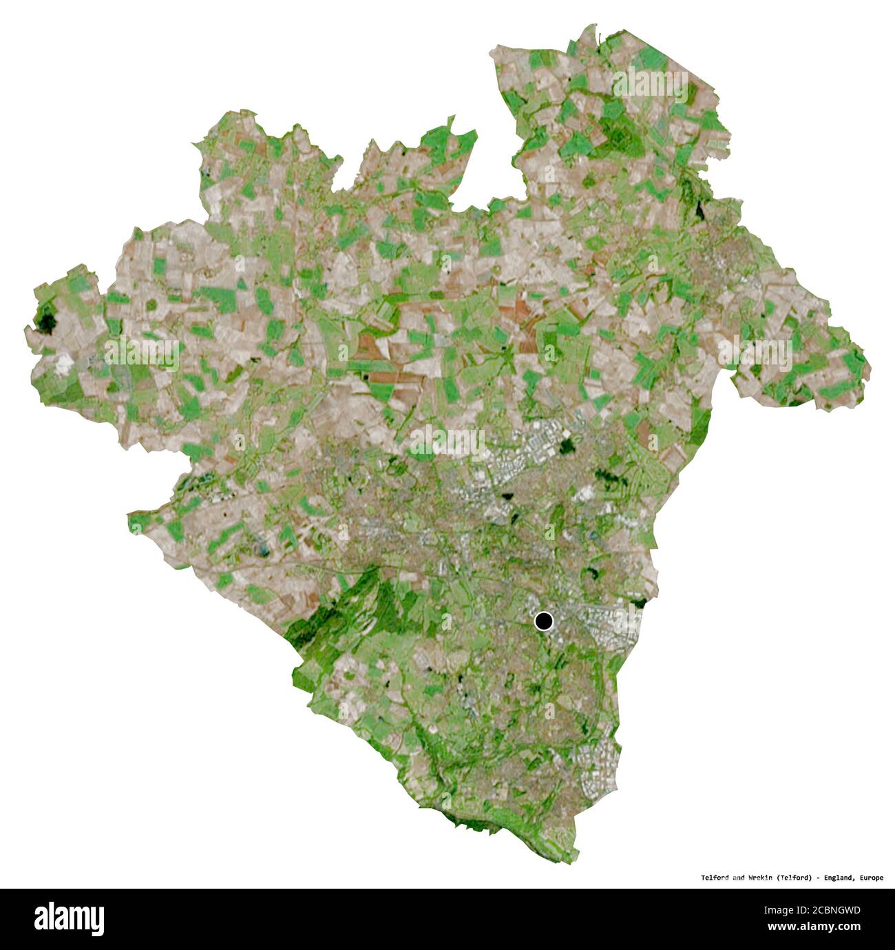 Shape of Telford and Wrekin, unitary authority of England, with its ...