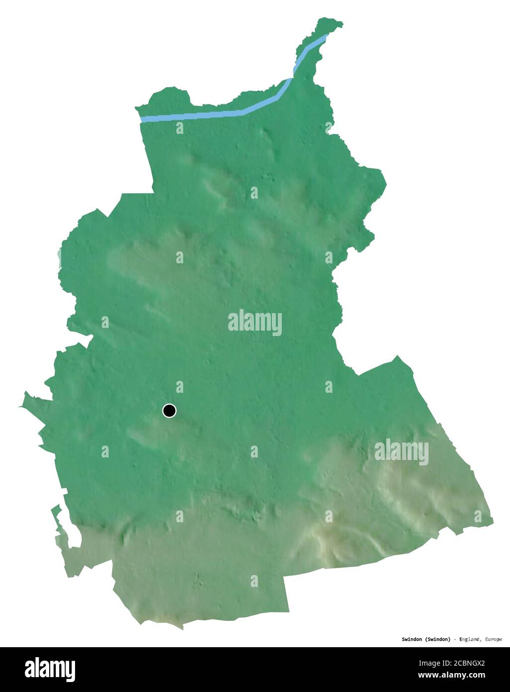 Shape of Swindon, unitary authority of England, with its capital ...